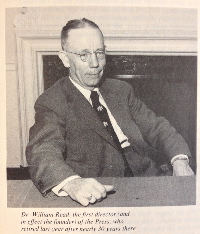 Dr. William Read – University of Washington Press Blog